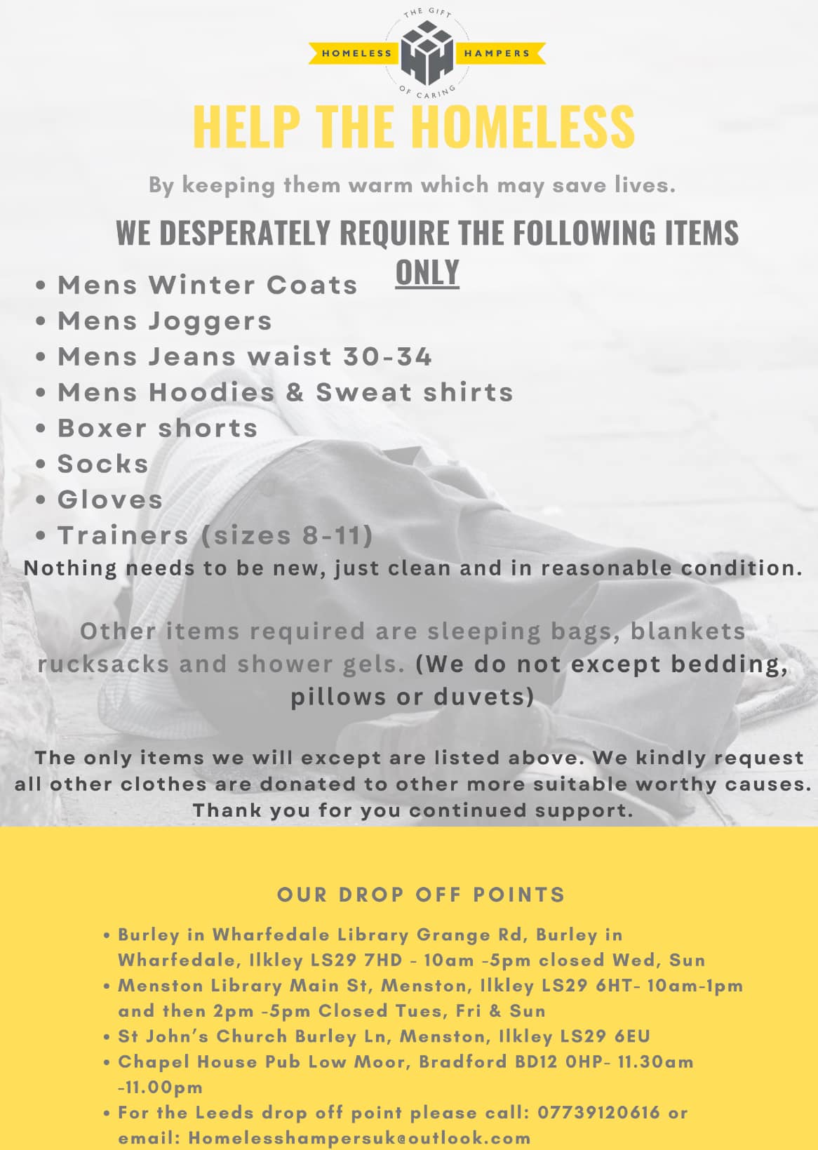 Projects - Homeless Hampers